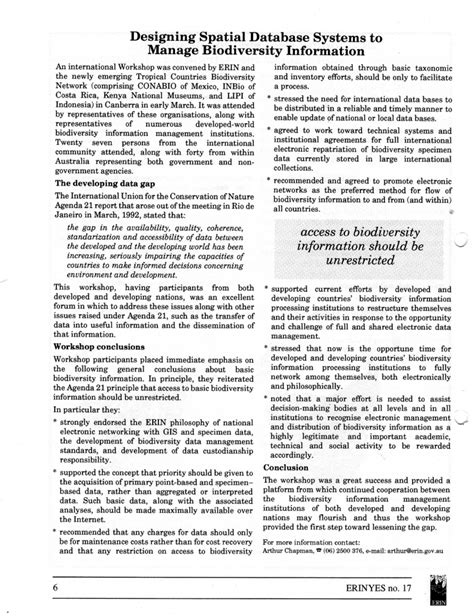 pdf designing spatial database systems to manage biodiversity information