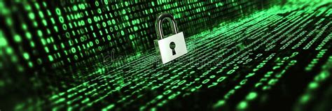 A Digital Lock Amidst A Flow Of Green Binary Code Symbolizing The Protection Of Cybersecurity
