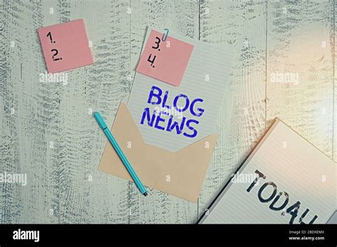 Writing Note Showing Blog News Business Concept For Regularly Updated Website Typically One Run