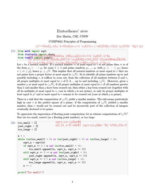 Eratosthenes Sieve N M N M P1 P2 Pk Pdf Integer Computer Science Prime Number