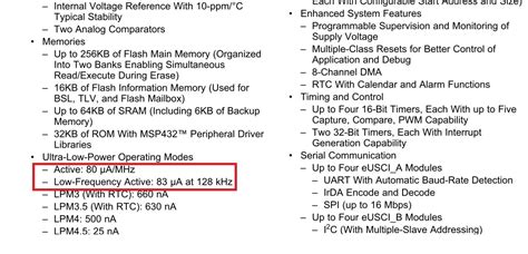 Msp432p401r Power Consumption Compare Between Active Mode And Low