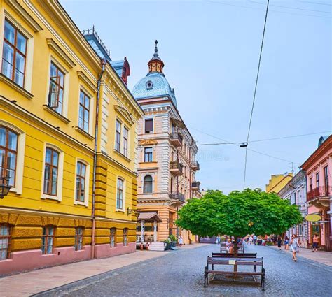 The Old Streets Of Chernivtsi Ukraine Editorial Image Image Of