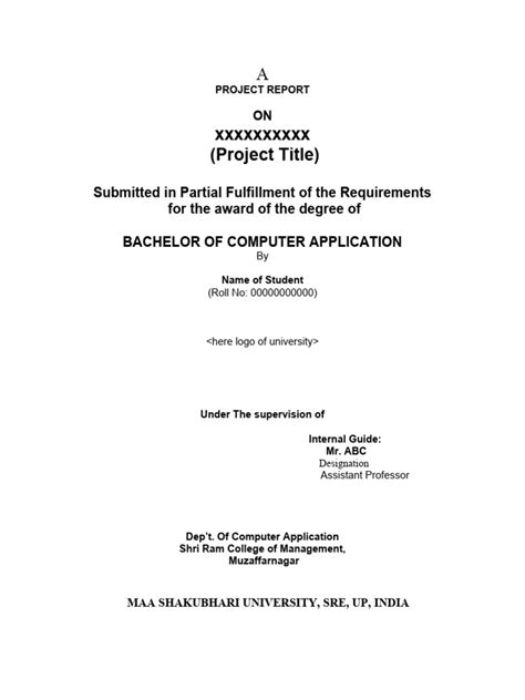 Project Layout Of Bca V Sem Pdf Software Engineering Computer Engineering