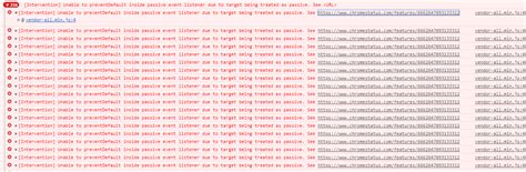 javascript i am getting a error as unable to preventdefault inside