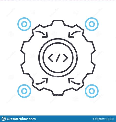 Integration Line Icon Outline Symbol Vector Illustration Concept Sign Stock Vector