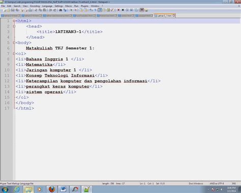 belajar web programming html daftar urutan welcome