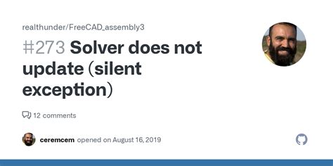 Solver Does Not Update Silent Exception · Issue 273 · Realthunder