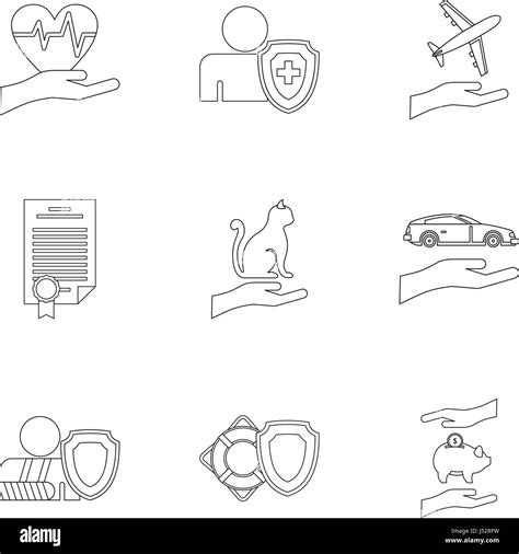 Protection Icons Set Outline Style Stock Vector Image And Art Alamy