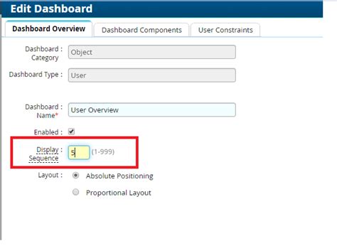 Display Sequence Incorrect While Trying To Use Custom User Object Dashboard In Rsa Identity