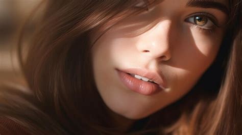 Premium Ai Image Girl Face Closeup