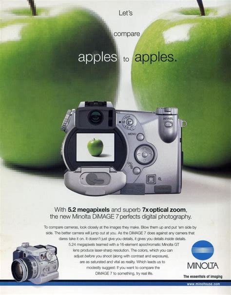 90s Apple Ads Apple Ads 2000s Retro Camera Ad Design Minolta