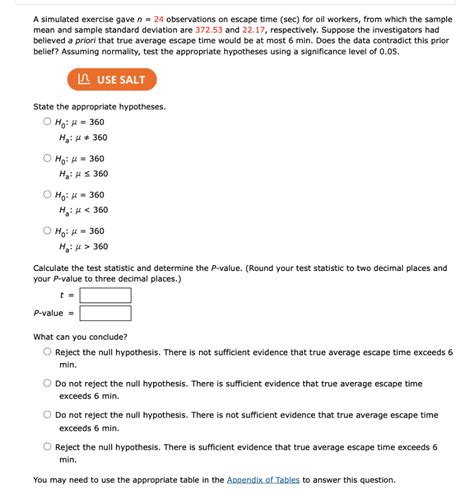 Solved A Simulated Exercise Gave N24 Observations On Escape