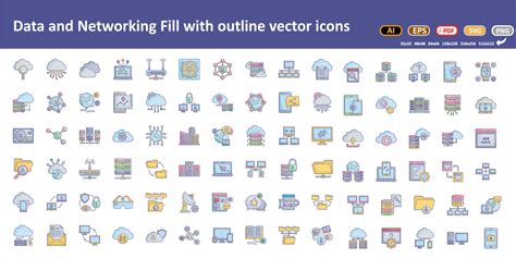 Data And Networking Vector Icons By Unqsau Codester