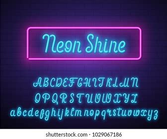 Realistic Neon Vector Script Font On Stock Vector Royalty Free Shutterstock