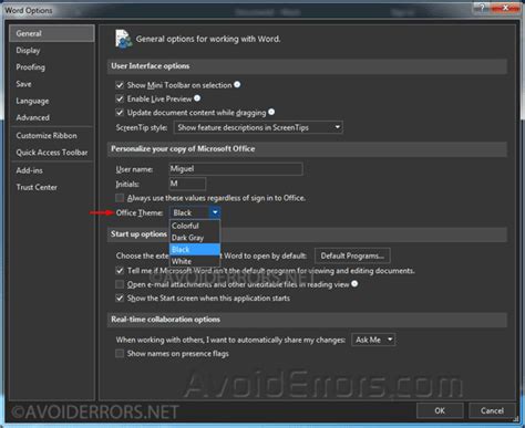 Turn On The Black Theme In Microsoft Office AvoidErrors