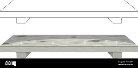 Vector Illustration Of Two Simple Wooden Tables Stock Vector Image