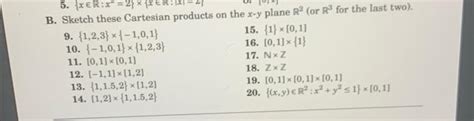 solved b sketch these cartesian products on the x−y plane