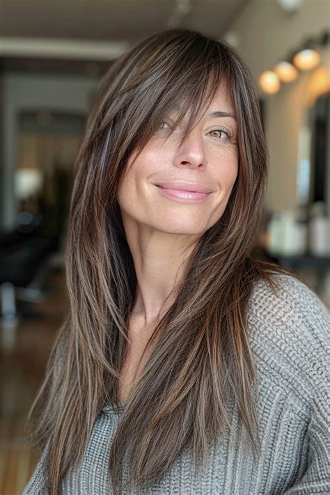 34 Chic Hairstyles For Women Over 40 With Bangs In 2024