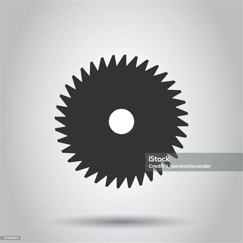 플랫 스타일로 블레이드 아이콘을 톱 흰색 격리 된 배경에 원형 기계 벡터 그림 로타리 디스크 비즈니스 컨셉 Rotary International에 대한 스톡 벡터 아트 및