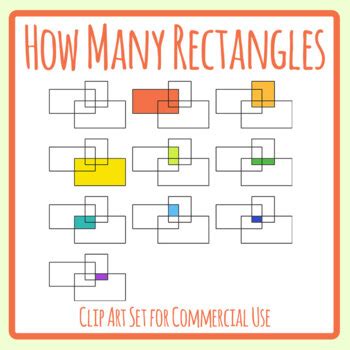 How Many Rectangles Count the Rectangles With Answers 2d Shape Math Clip Art