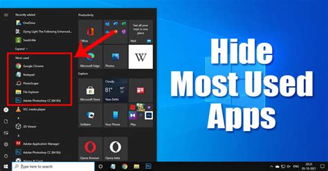 How To Hide Most Used Apps In The Windows Start Menu
