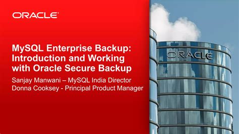 Mysql Enterprise Backup And Oracle Secure Backup Ppt