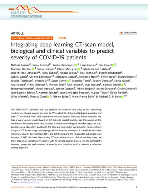 Pdf Integrating Deep Learning Ct Scan Model Biological And Clinical Variables To Predict