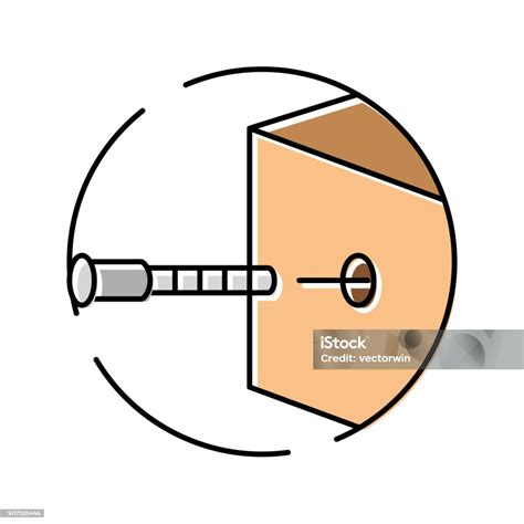 금속 나사 조립 가구 색상 아이콘 벡터 일러스트 레이 션 삽입 Diy에 대한 스톡 벡터 아트 및 기타 이미지 Diy 가구 금속 Istock