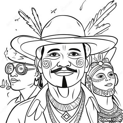 Chicano Culture Celebration Coloring Page Coloring