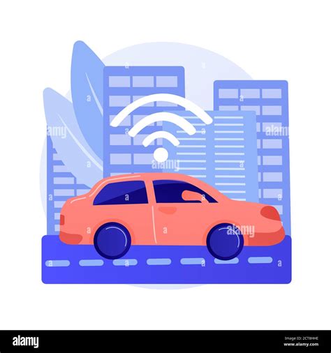 Autonomous Driving Abstract Concept Vector Illustration Stock Vector