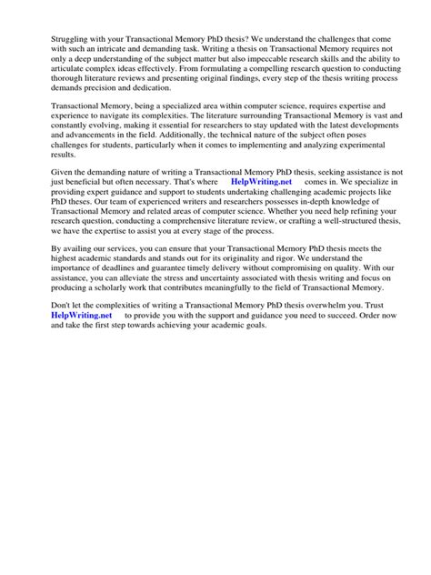 Transactional Memory Phd Thesis Pdf Thread Computing Parallel