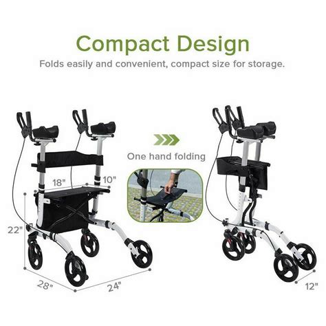 Buy Beyour Walker Stand Up Folding Rollator Walker Upright Walker Back Erect Rolling Mobility