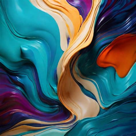 Premium Photo Vibrant Multi Colors Flow In Abstract Wave Pattern With