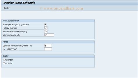 Pt03 Sap Tcode Display Work Schedule
