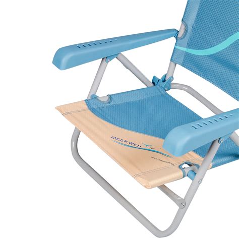 Strandstuhl mit Liegefunktion und Flaschenöffner, Kopfteil gepolstert ...