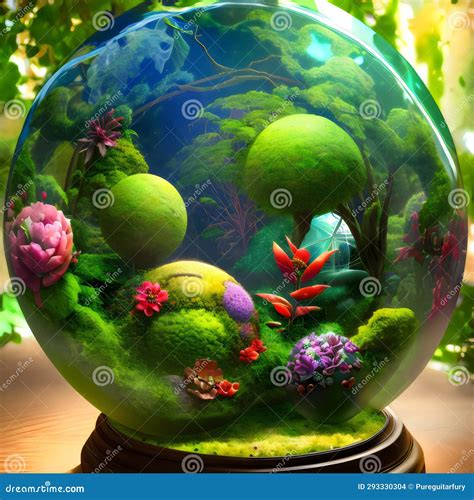Fantasy Terrarium Sphere Stock Illustration Illustration Of Lighting