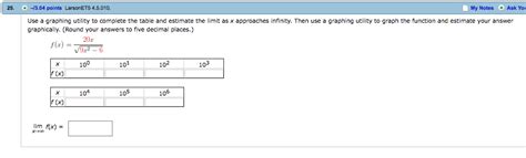 solved use a graphing utility to complete the table and