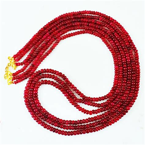Ruby Necklace With 18 Kt 750 1000 Gold Clasp Length Catawiki