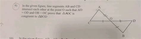 9 In The Given Figure Line Segments Mathrm { Ab } And