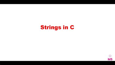 Strings In C Youtube
