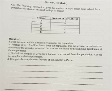 Solved Section C 10 Marks Ci The Following Information