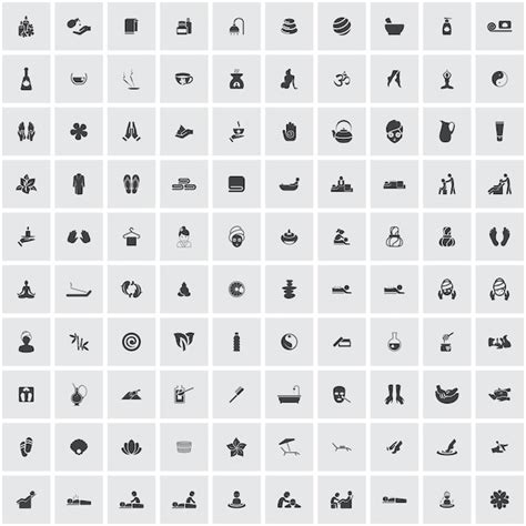 Premium Vector Massage Spa Icons Set
