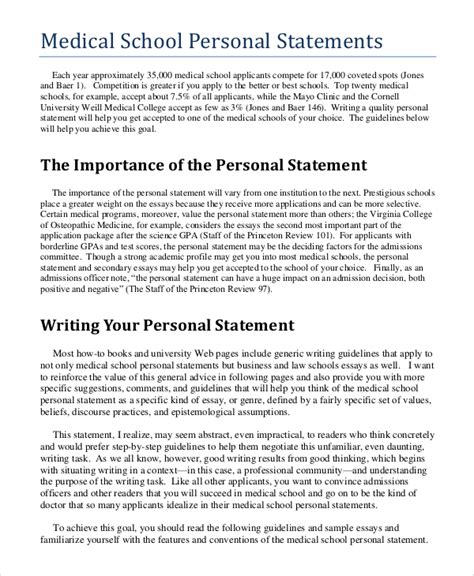 Free 9 Personal Statement Samples In Ms Word Pdf