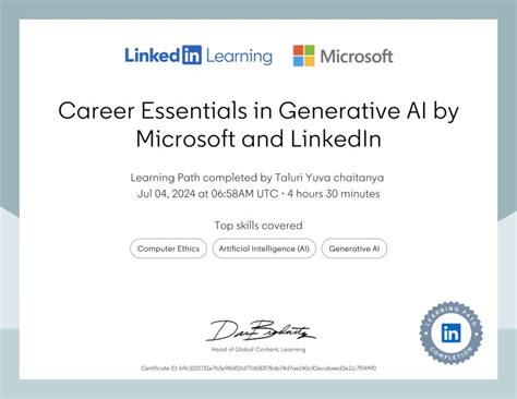 taluri yuva chaitanya on linkedin certificate of completion