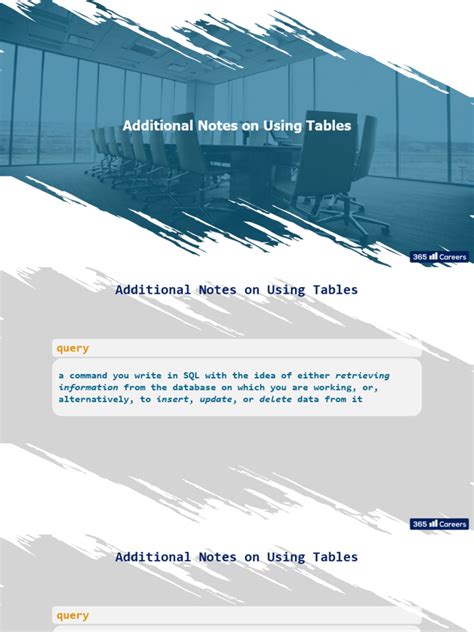 Additional Notes On Using Tables Pdf