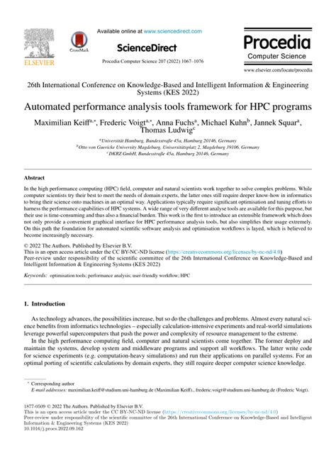 Pdf Automated Performance Analysis Tools Framework For Hpc Programs