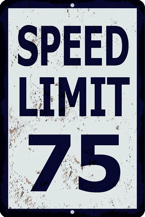 Skyocean Speed Limit 75 Mph Sign Slow Down Sign Traffic Signsvintage