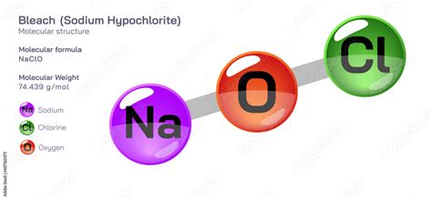 Bleach Sodium Hypochlorite Molecular Structure Formula Periodic Table Structural Molecular