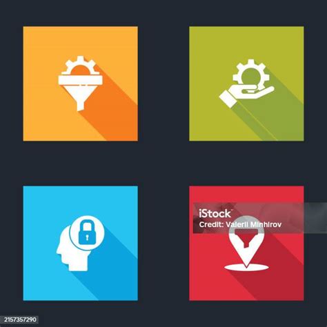 Set Sales Funnel With Gear Hand Settings Human Head Lock And Location