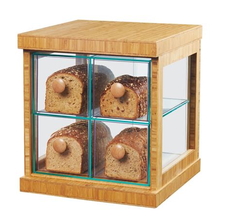 Bamboo 4 Drawer Bread Case Cal Mil